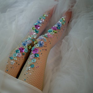 The Mermaid Fishnet Stockings | Flower Vintage Tights | Ombre Florets ...