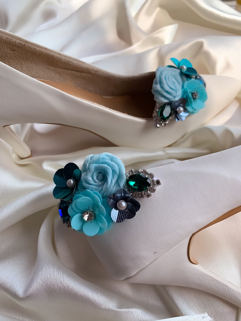Oyster Bay Handmade Shoe Clips | Floral Bridal Shoe Pin | Something ...