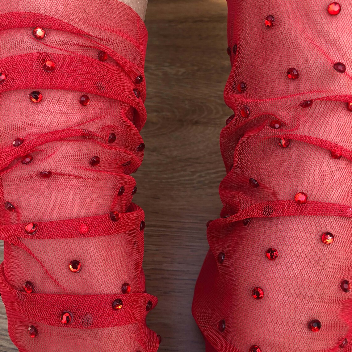 Ruby Red Tulle Socks - Etsy