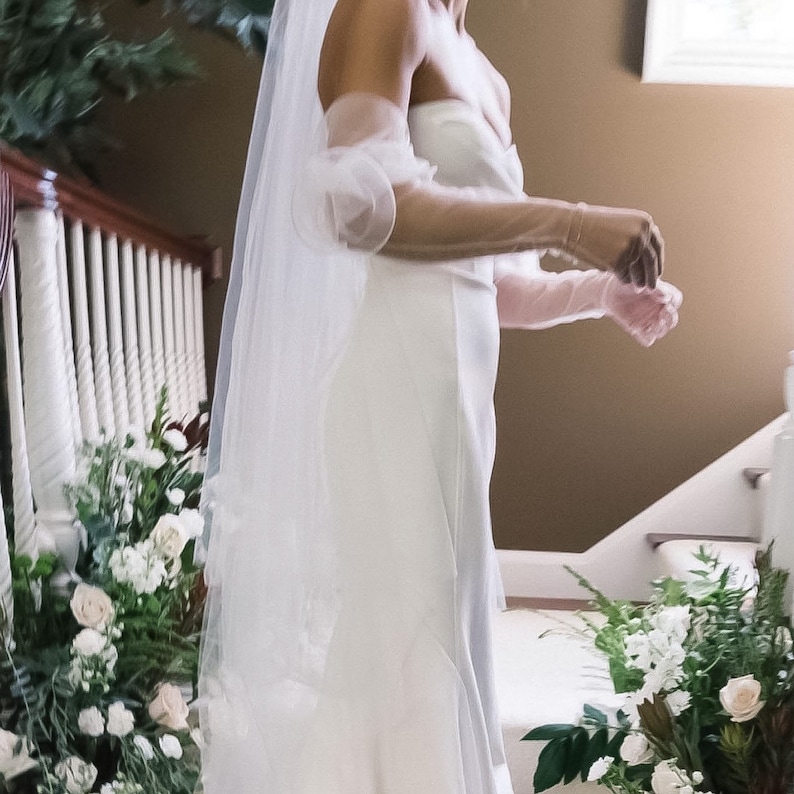 Custom Ruffle Swirl Gloves Long White Ruched Bridal Wedding - Etsy