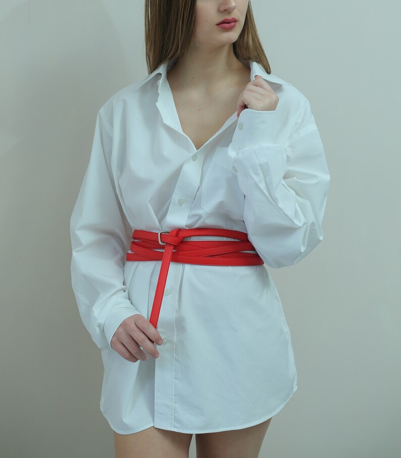 Monroe Feels Statement Belt Red Tan Vintage Obi Belt Waist - Etsy