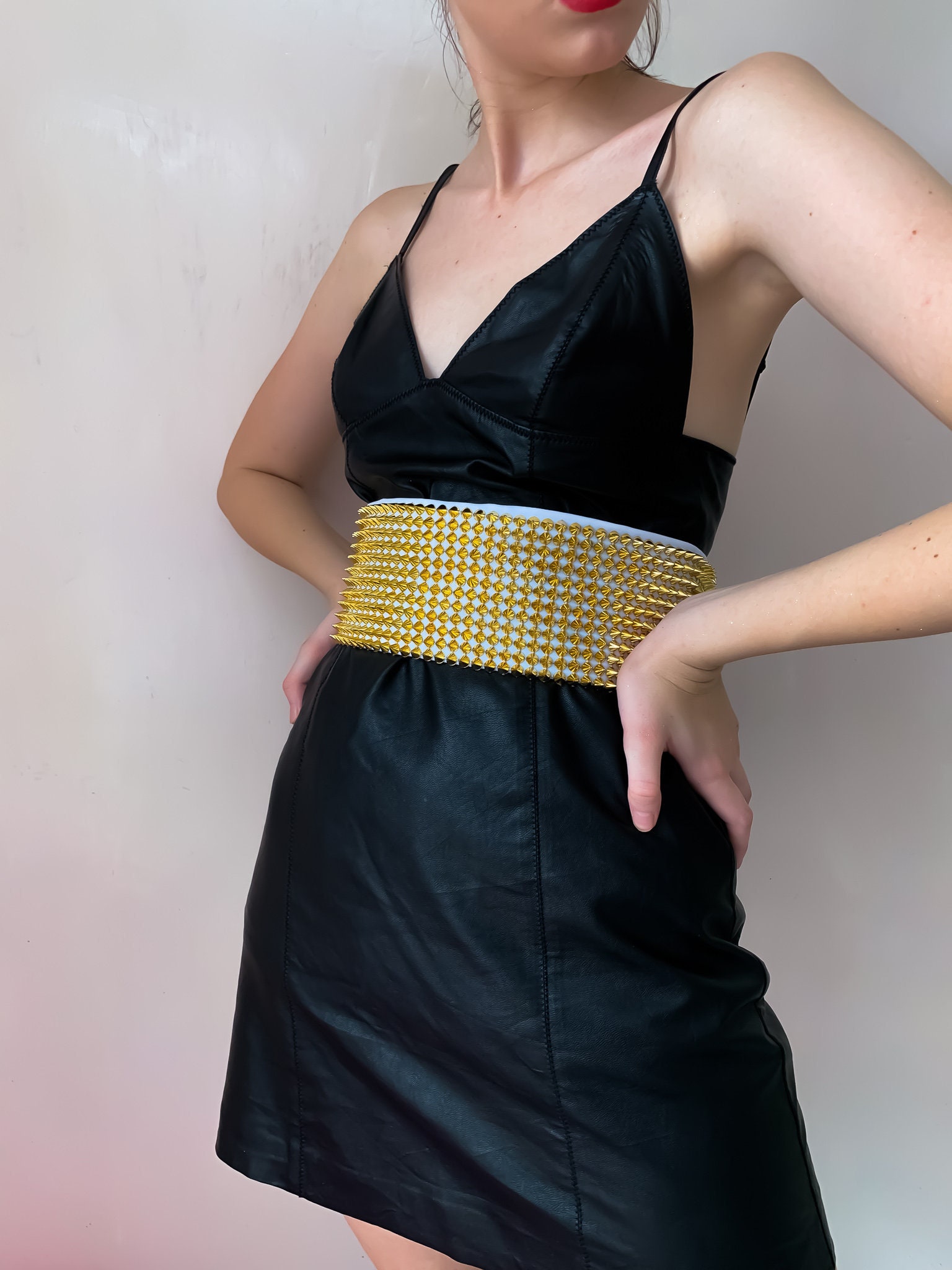 Buy Gold Digger Tie up Statement Belt | Studded Obi Belt | Gold Studs ...