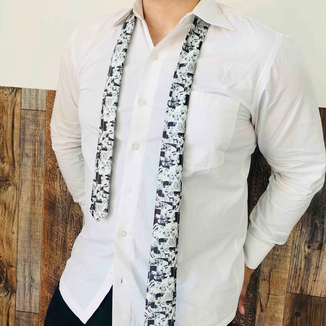 Monochrome Comic Strip Graphic Tie| Retro Print Statement Ties| Vintage ...