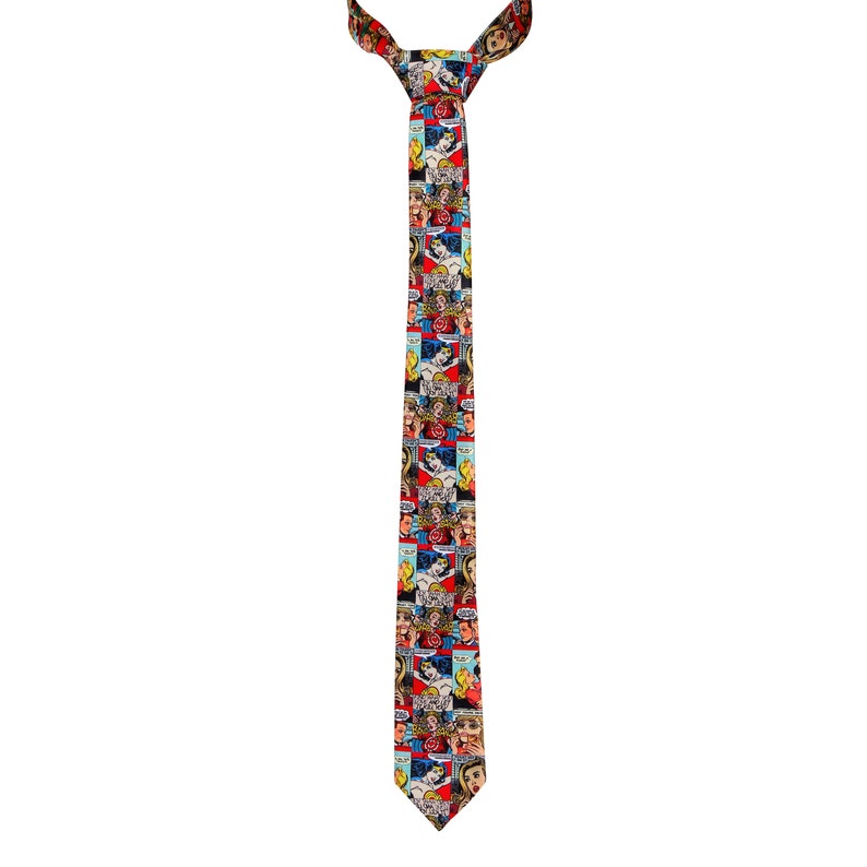 Wonder Comic Strip Graphic Tie | Comic Con Ties | Cosplay Men's and ...
