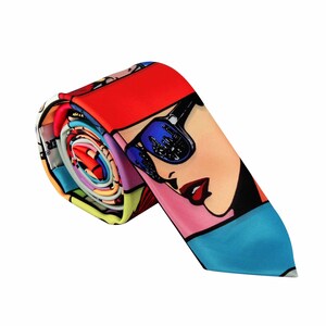 Retro Colour Block Graphic Tie| Vintage Print Statement Tie| Quirky ...