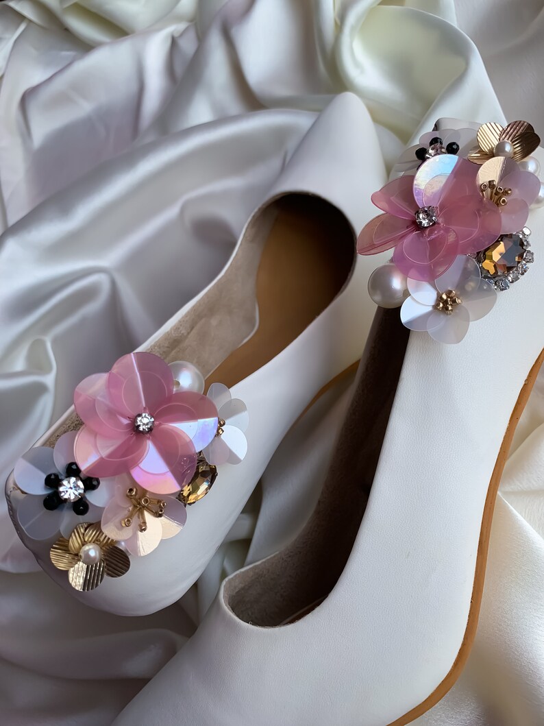 Dream Boat Handmade Shoe Clips Floral Bridal Shoe Pin Pink | Etsy