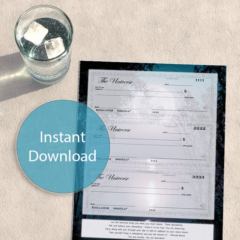 Manifestation Check Book Sheets - Abundance Checks - Etsy