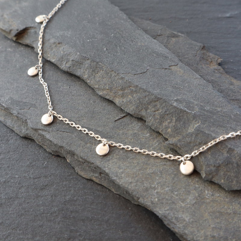 Silver Disc Necklace - Etsy