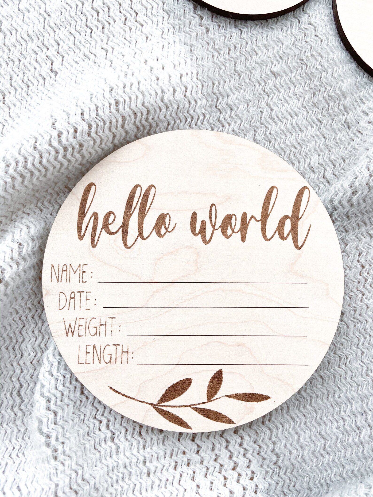 Hello World Birth Announcement Plaque - Etsy