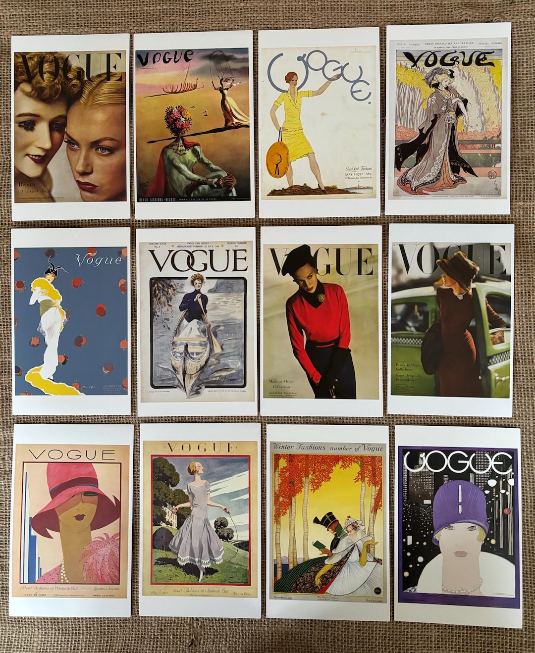 Set of 12 Vogue Magazine Postcards - Etsy