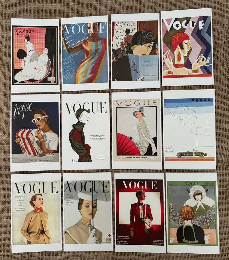 Set of 12 Vogue Magazine Cover Postcards - Etsy