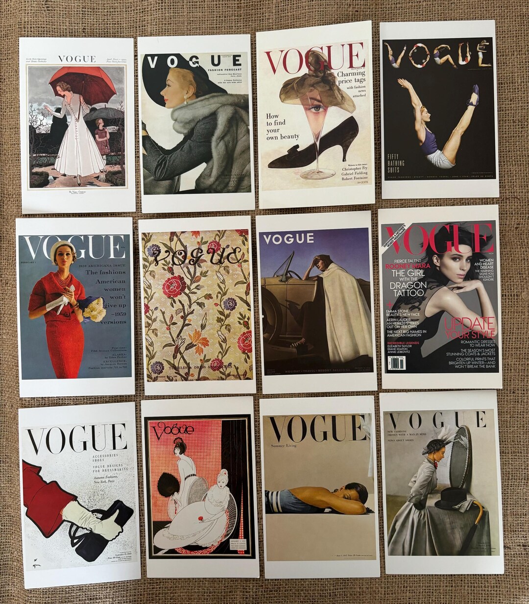 Set of 12 Vogue Magazine Cover Postcards - Etsy