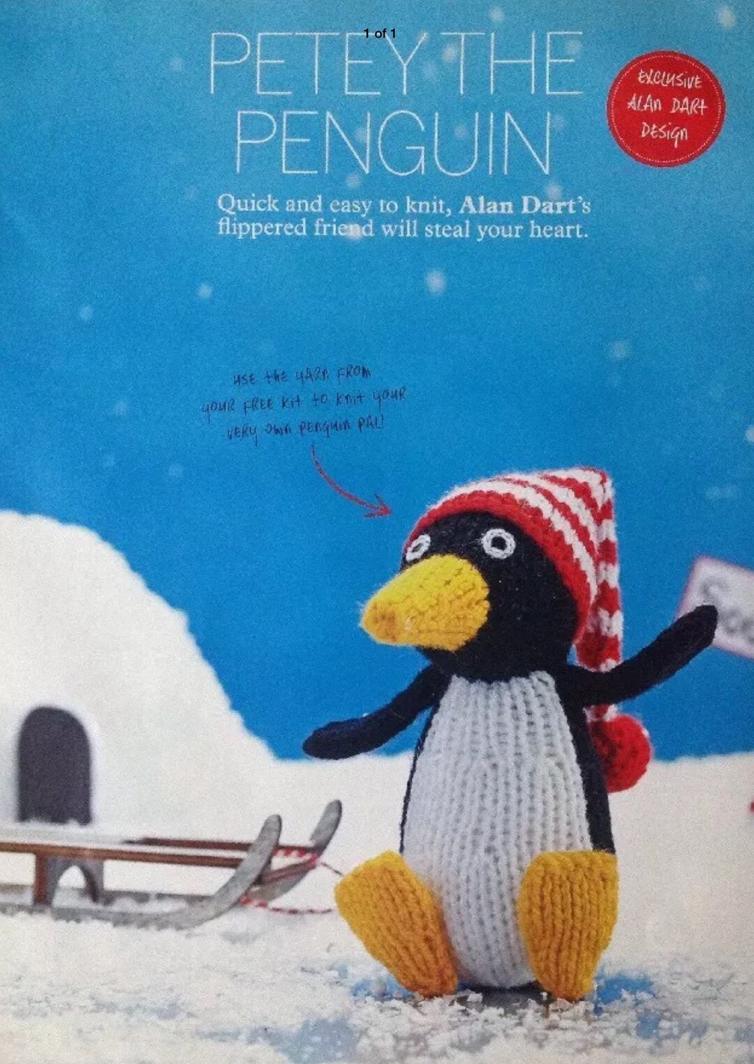 Alan Dart Knitting Pattern for Petey the Penguin - Etsy