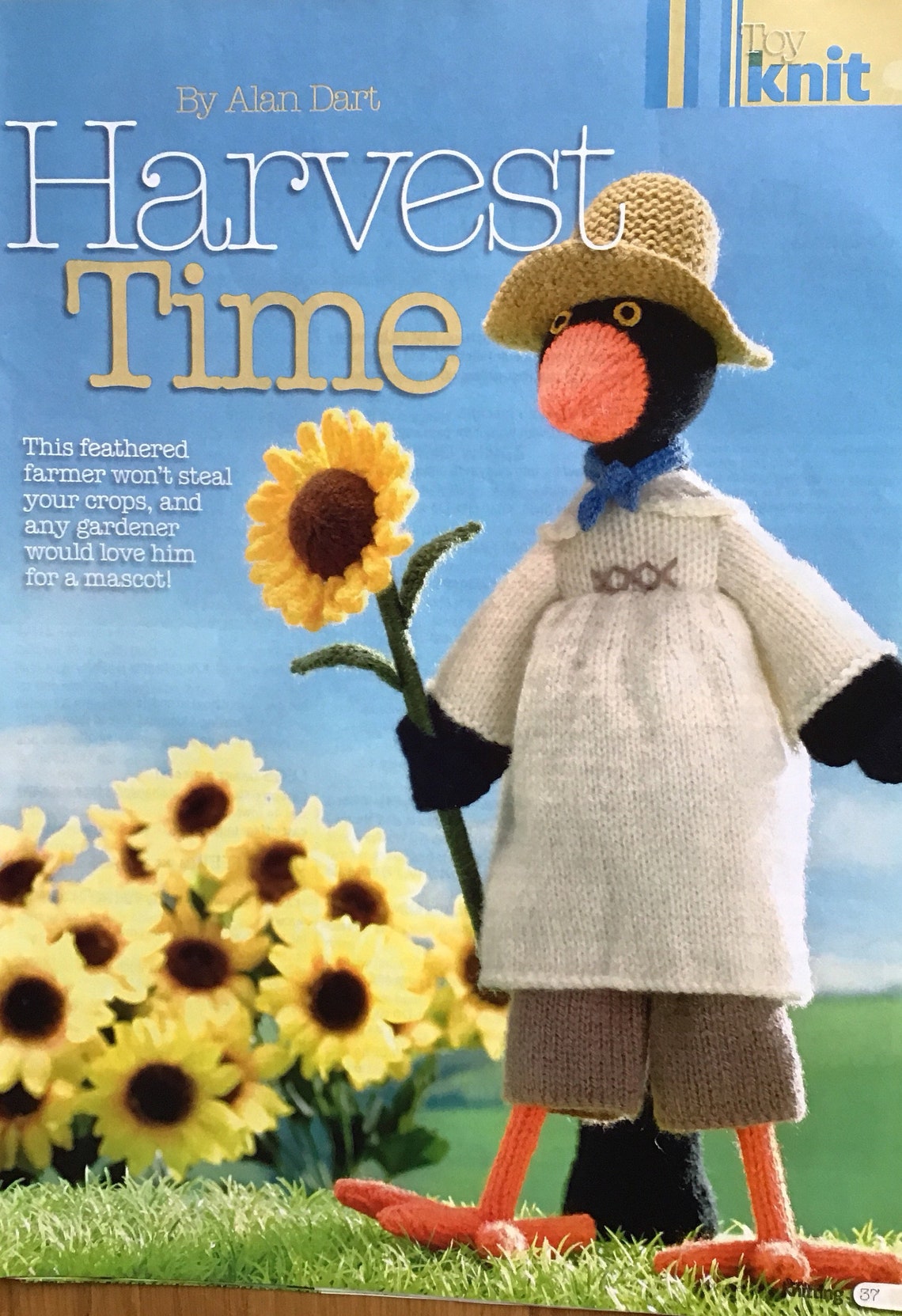 Alan Dart Knitting Pattern for Harvest Time Feathered Farmer | Etsy