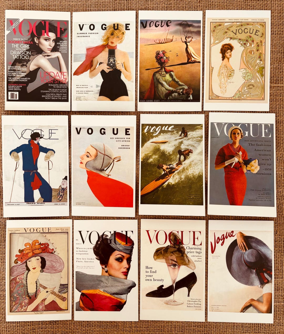 Set of 12 Vogue Magazine Cover Postcards - Etsy