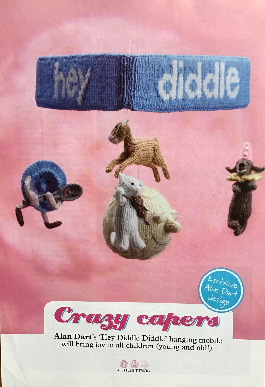 Alan Dart Knitting Pattern for Hey Diddle Diddle Mobile - Etsy