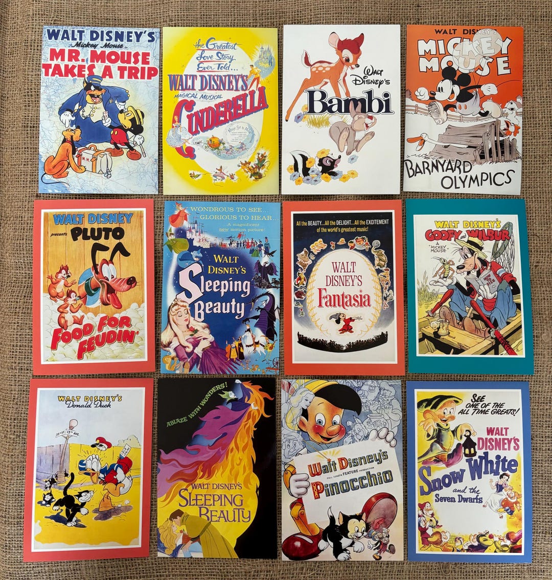 Set of 12 Disney Postcards - Etsy
