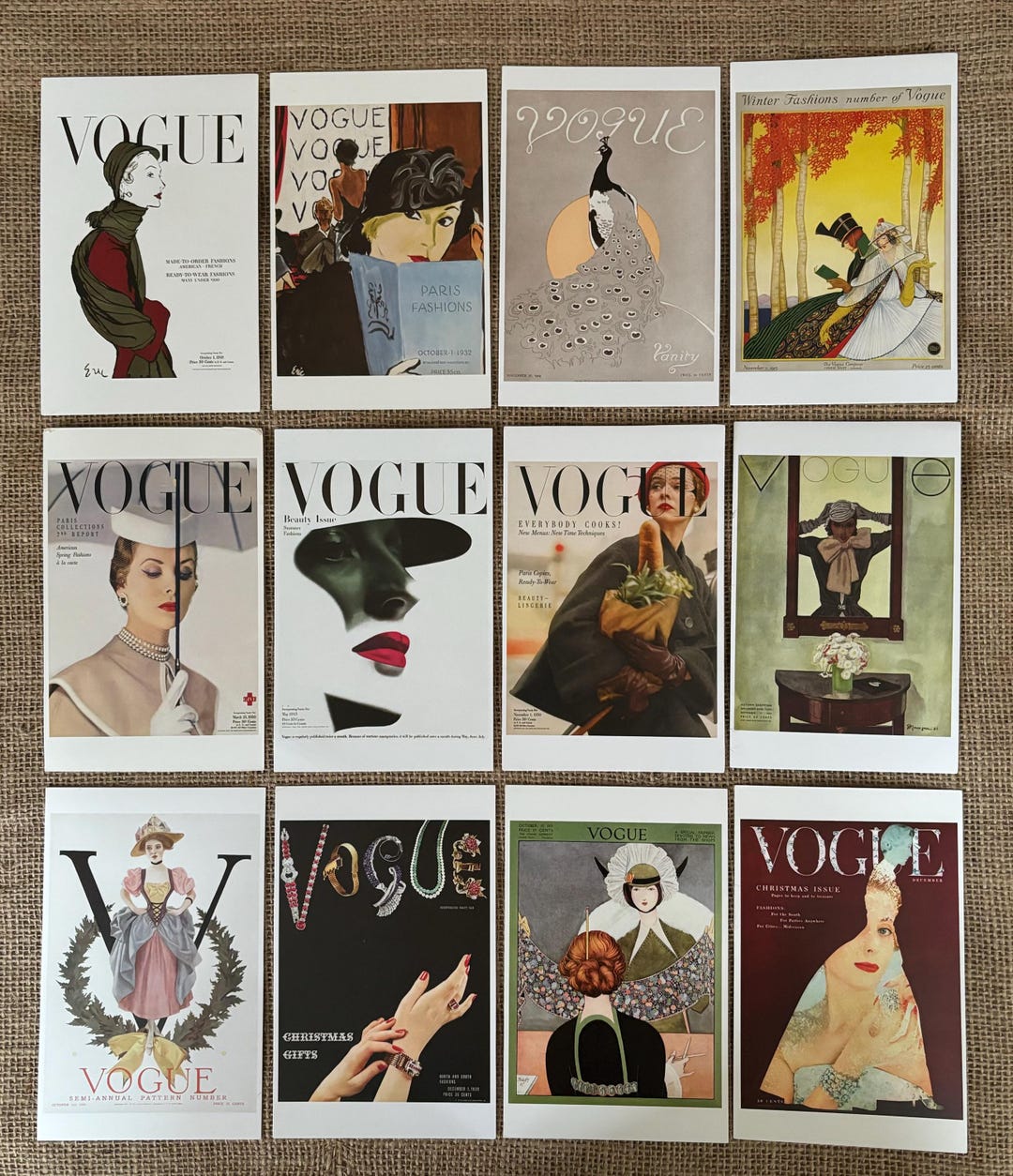 Set of 12 Vogue Magazine Postcards - Etsy