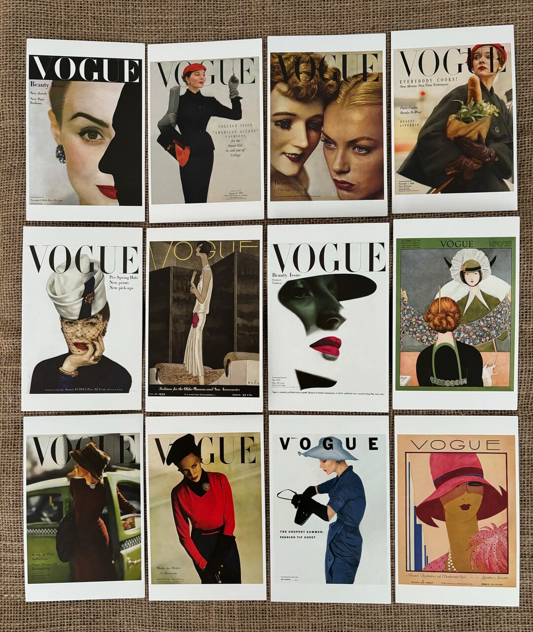 Set of 12 Vogue Magazine Cover Postcards - Etsy