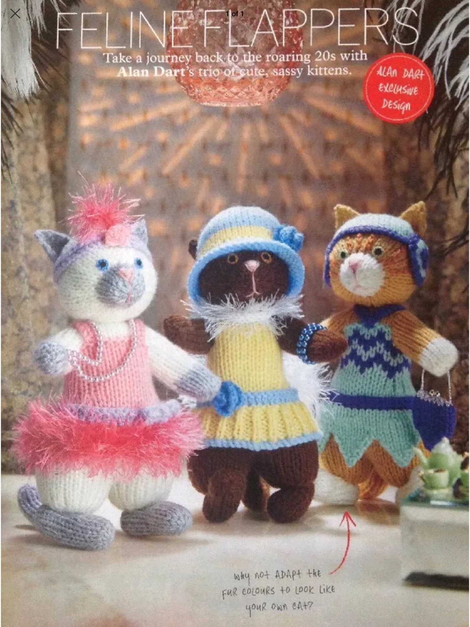 Alan Dart Knitting Pattern for Feline Flappers - Etsy