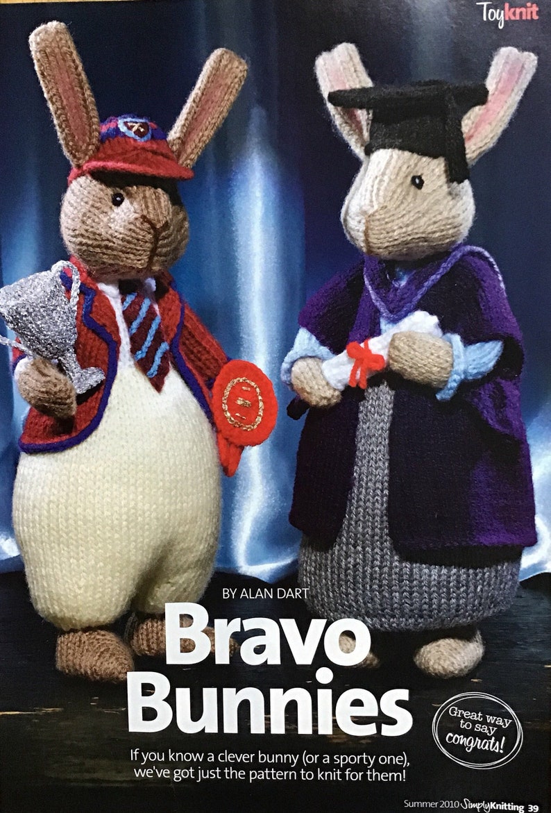 Alan Dart Knitting Pattern for Bravo Bunnies - Etsy