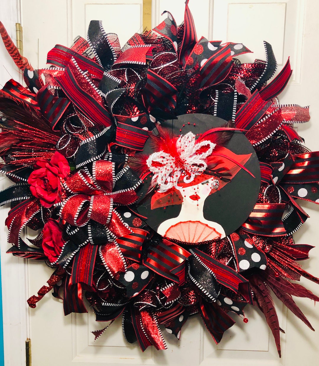 30 Ladies and Roses Wreath, Kentucky Derby Wreath, Dramatic Horse ...