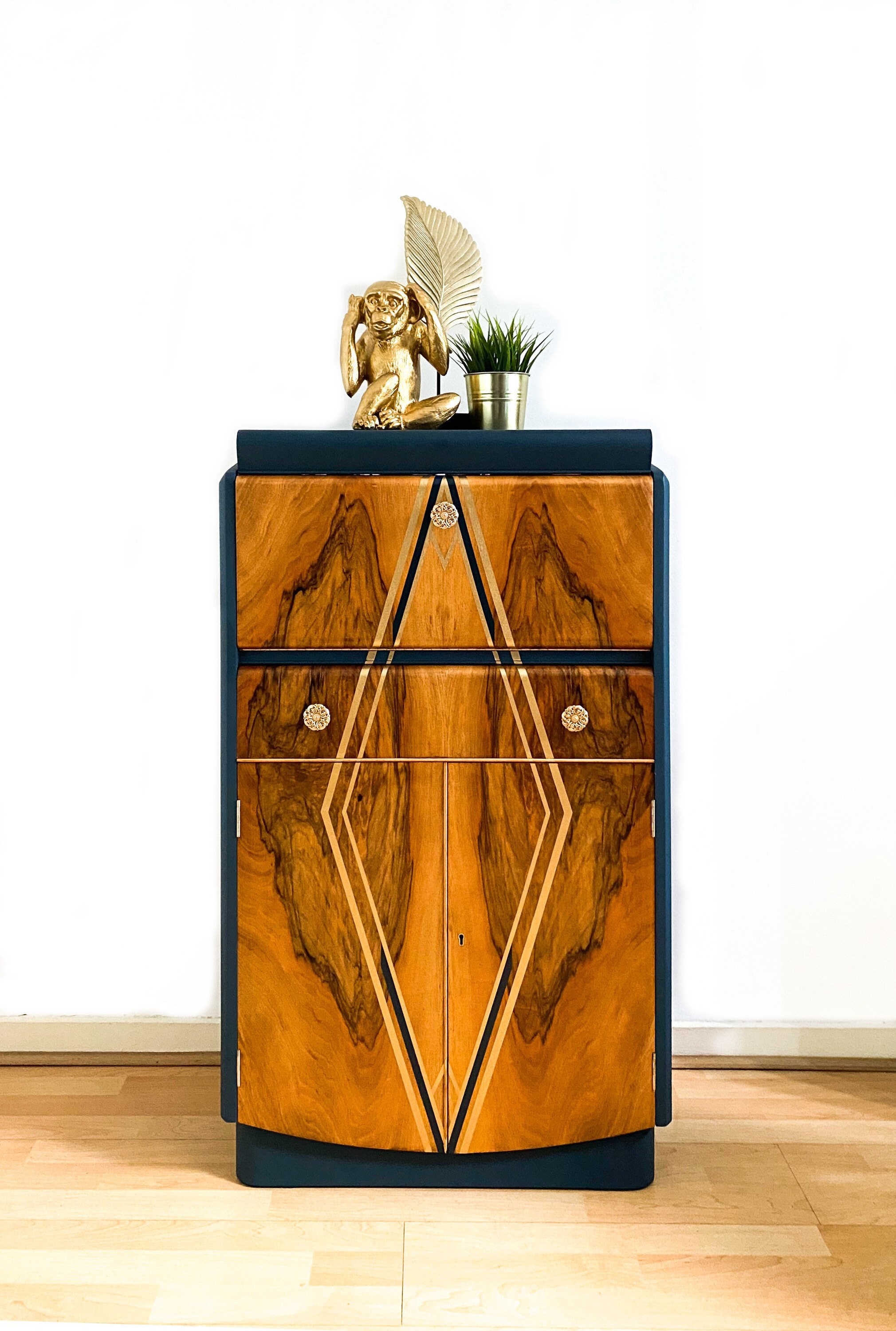 Navy drinks cabinet store