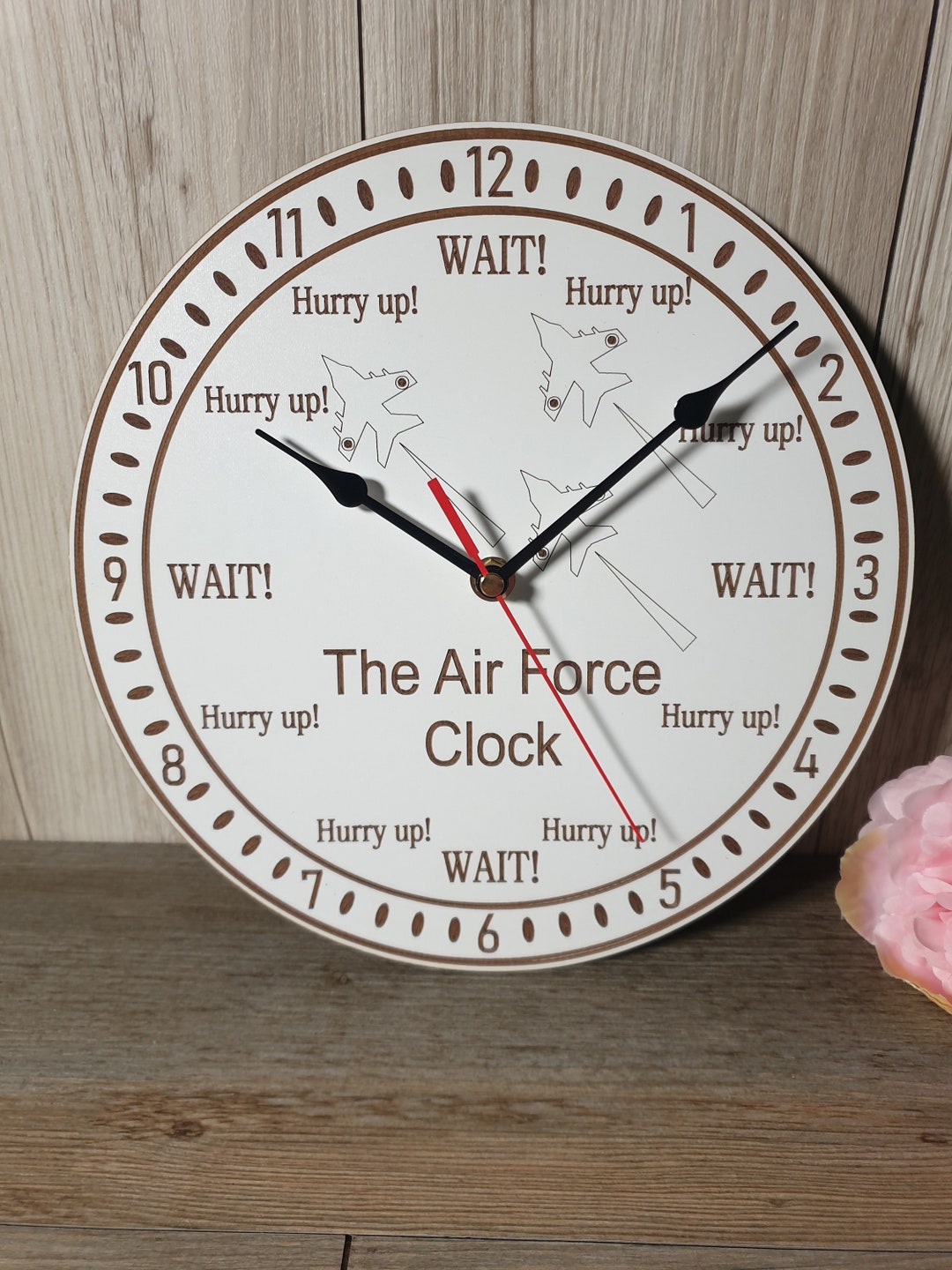 The AIR FORCE Type Hurry up and Wait Quartz CLOCK. Wall Mounted ...