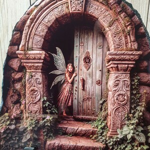 FAIRY Faerie Whimsical SLATE DOOR. Fantasy Doorway. Two Sizes. 15cm and ...