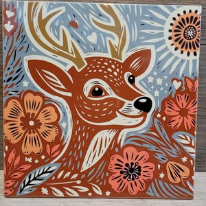 WILD Animals 20cm Ceramic Tile POT STAND Colourful Design With Cork ...