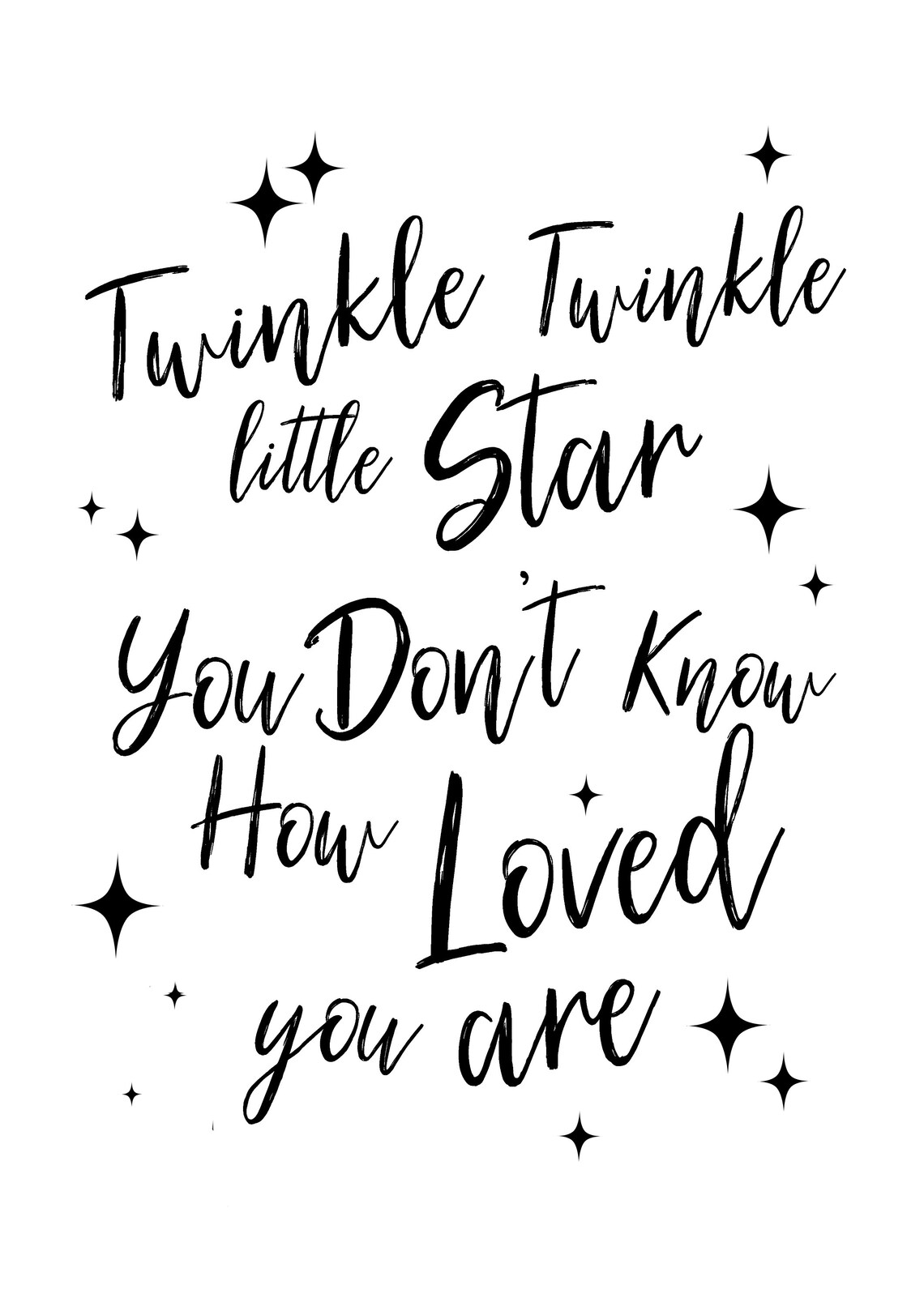 Printable Nursery Twinkle Twinkle Little Star Stars Baby Girl Baby Boy ...