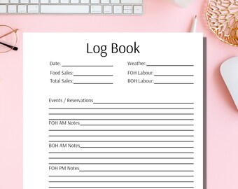 Restaurant Manager Log Book - Etsy