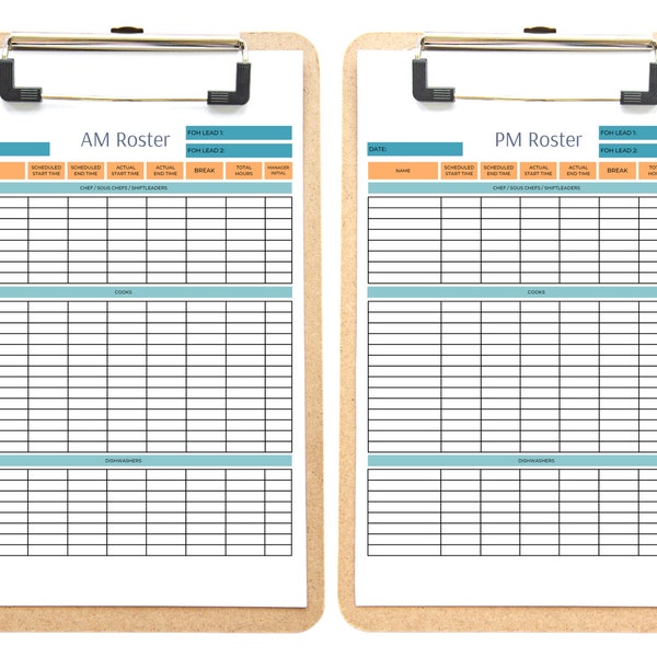 Staff Roster Template - Etsy