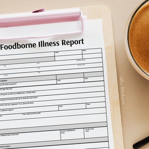 Foodborne Illness Report, Restaurant Form, Printable Report, Restaurant ...
