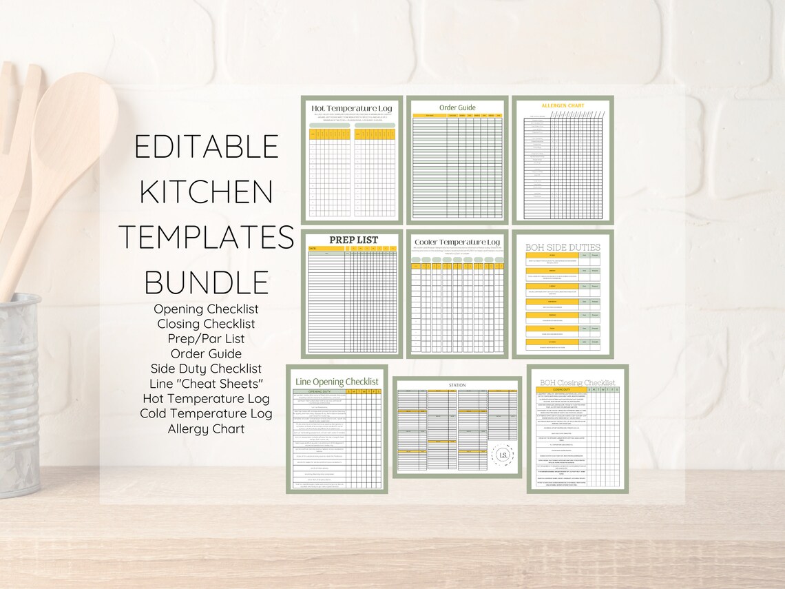 Restaurant Operations Template Bundle Cost Control Inventory - Etsy