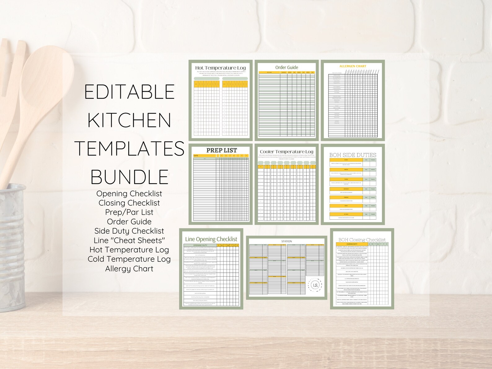 Restaurant Operations Template Bundle Food Safety Record - Etsy