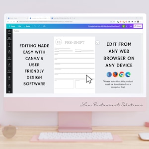 Pre-shift for Restaurants, Editable Pre Shift Template, Restaurant ...