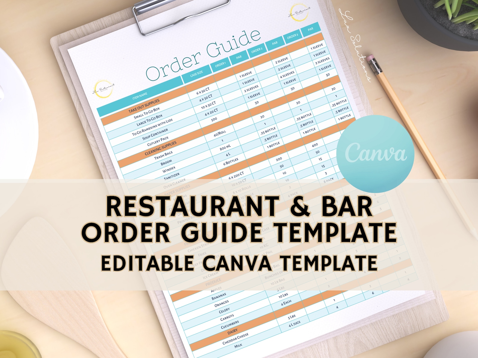 Order Guide for Restaurants and Bars, Restaurant Par List, Ordering ...