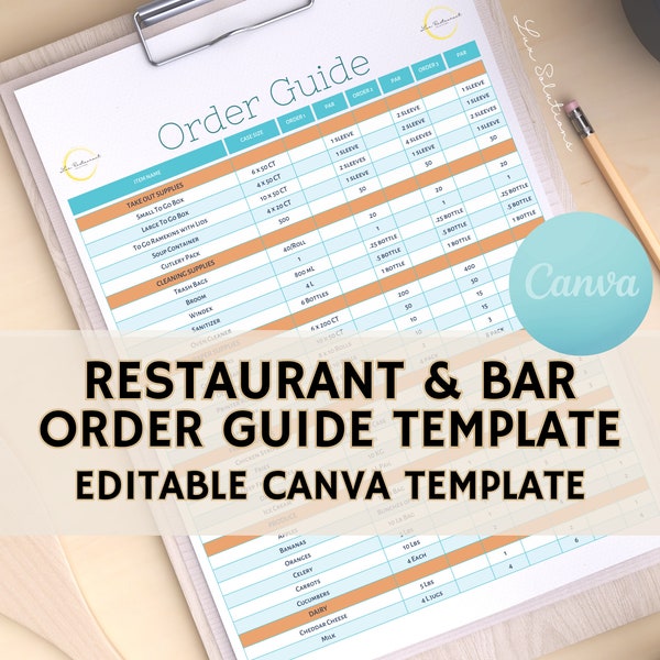 Order Guide for Restaurants and Bars, Restaurant Par List, Ordering ...