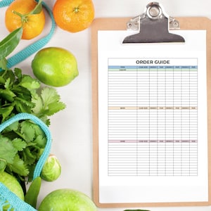 Order Guide for Restaurants and Bars, Restaurant Par List, Ordering ...