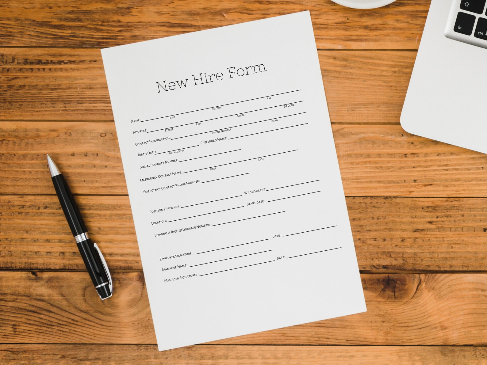 New Employee Hiring Form Employee On-boarding Document New - Etsy