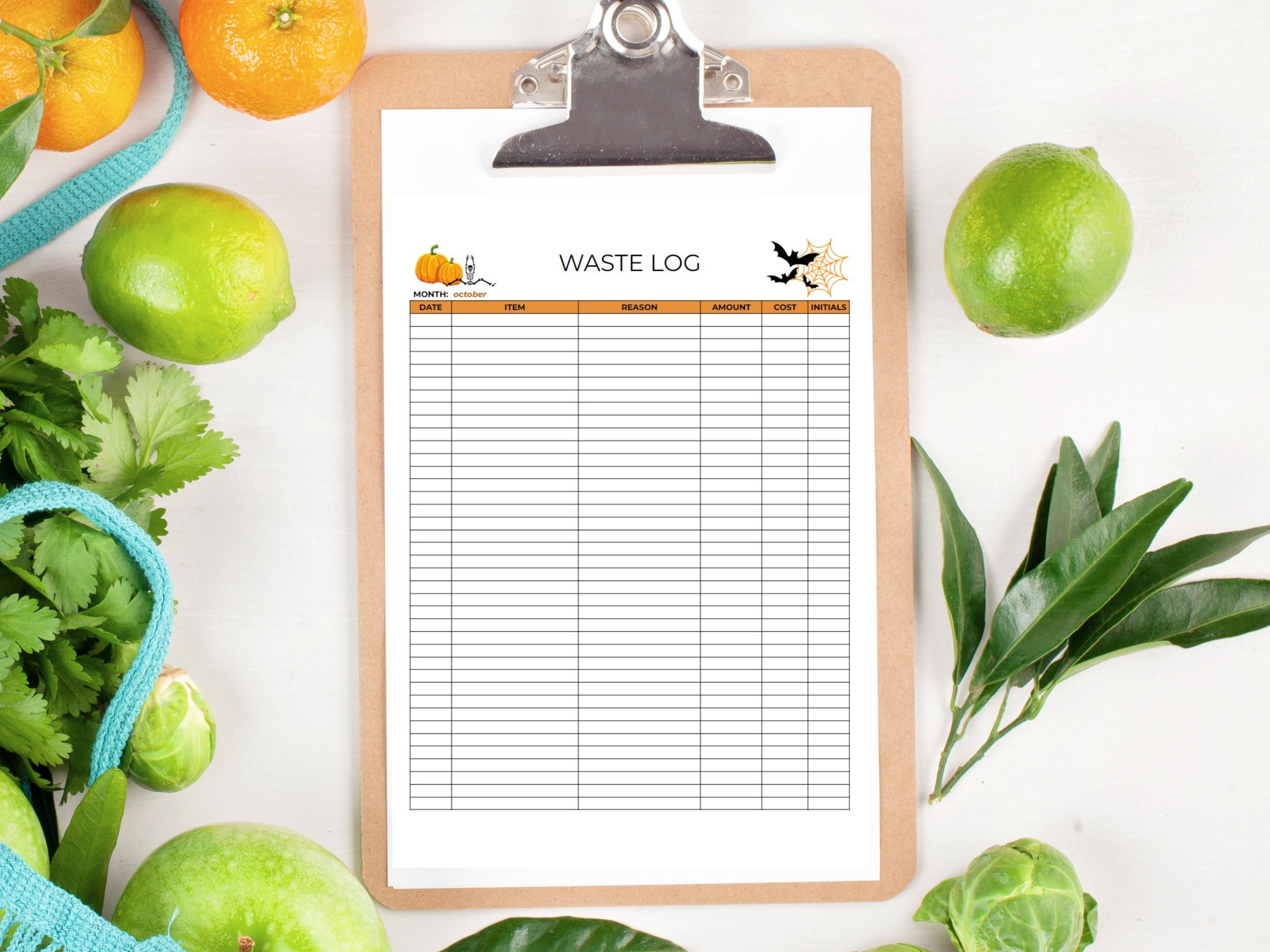 Editable Waste Log for Restaurants & Bars Blank Template 13 - Etsy ...