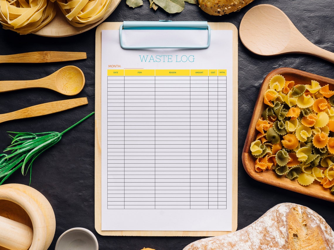 Food Waste Log Bar Waste Log Editable Restaurant Template 4 - Etsy