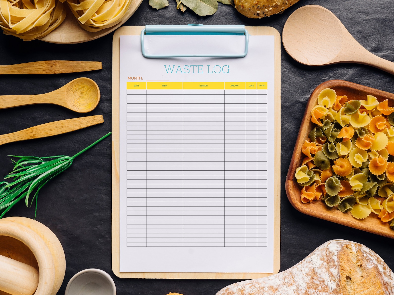 Food Waste Log Bar Waste Log Editable Restaurant Template 4 - Etsy