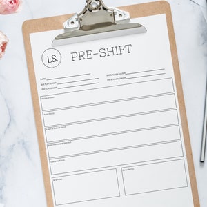 Pre-shift for Restaurants, Editable Pre Shift Template, Restaurant ...