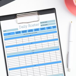 Kitchen Daily Roster, Staff Schedule, Restaurant Operations Forms ...