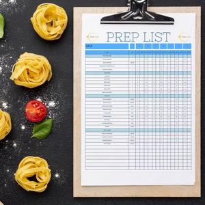 Prep and Par List for Kitchens, Food Prep List, Edit Free With Canva ...