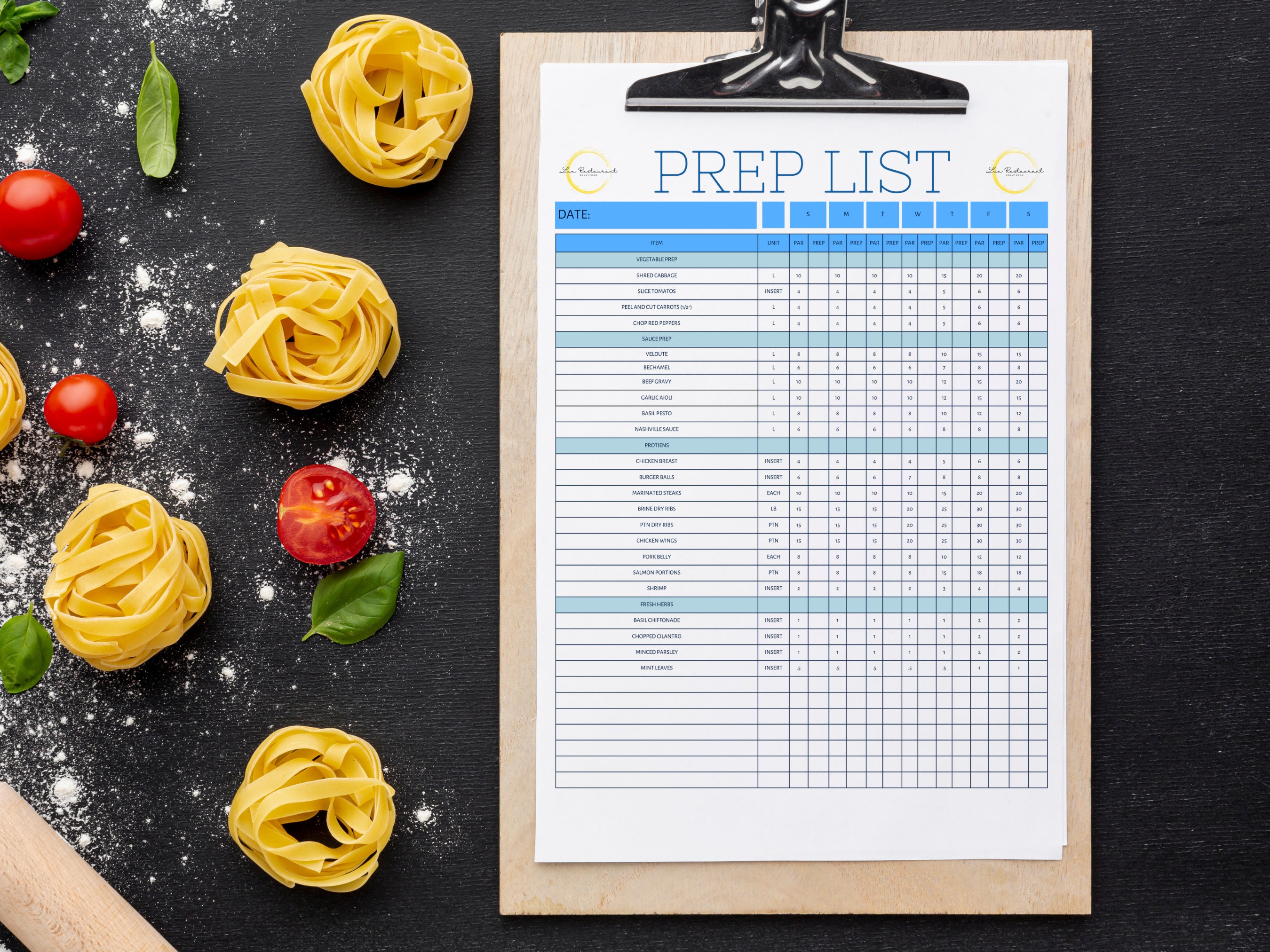 Prep and Par List for Kitchens, Food Prep List, Edit Free With Canva ...