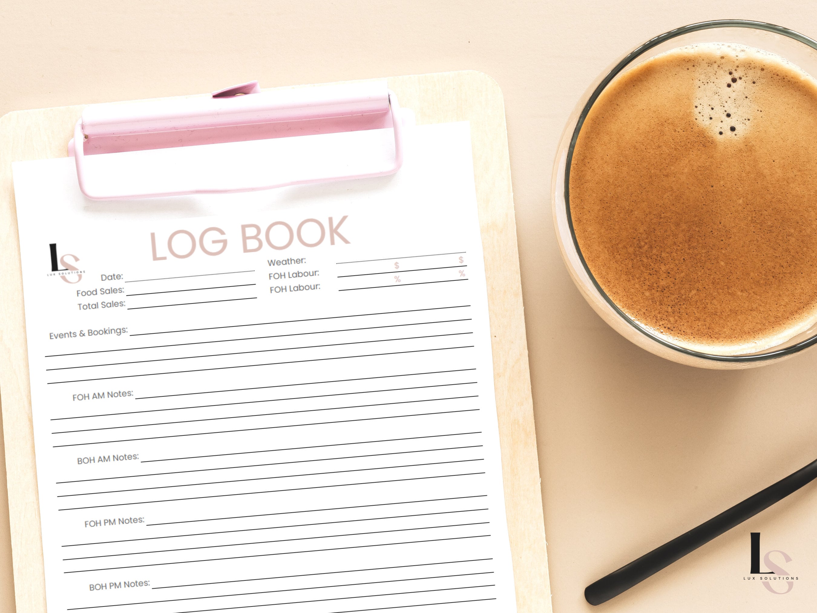 Restaurant Log Book, Hospitality Industry Review Journal, Manager Log ...