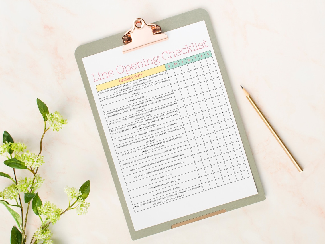 Restaurant Kitchen Template Bundle BOH Cleaning Checklists - Etsy